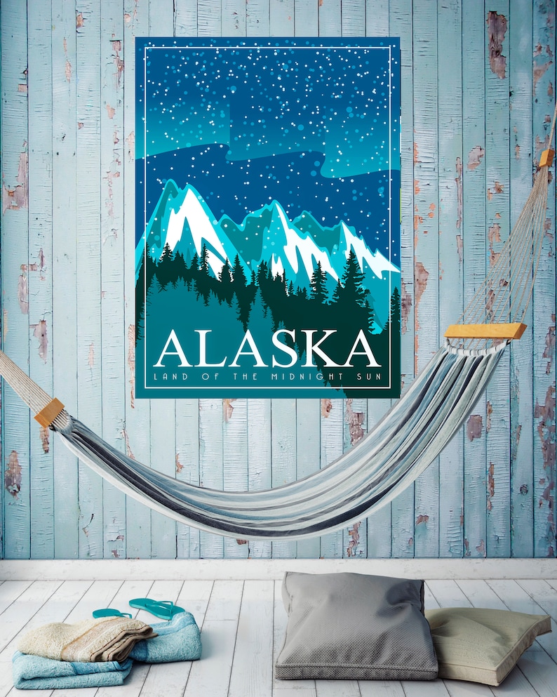 ALASKA Travel Print ALASKA Poster | Etsy