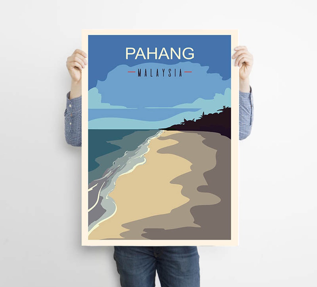 Pahang , Malaysia , Minimalist Artwork Vintage Travel Print Poster ...