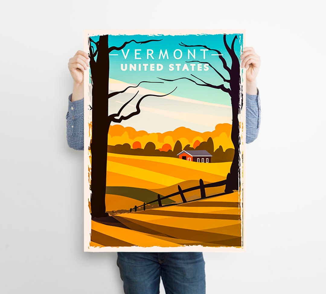 Vermont Travel Poster , Vermont Print - Etsy