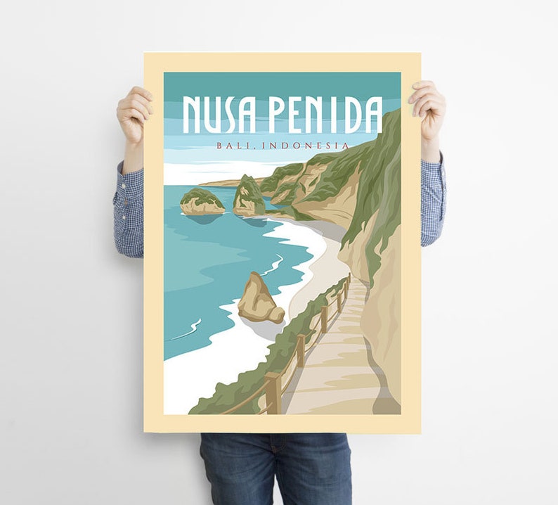 Nusa Penida Travel Poster , Indonesia Print , Bali Wall Art - Etsy