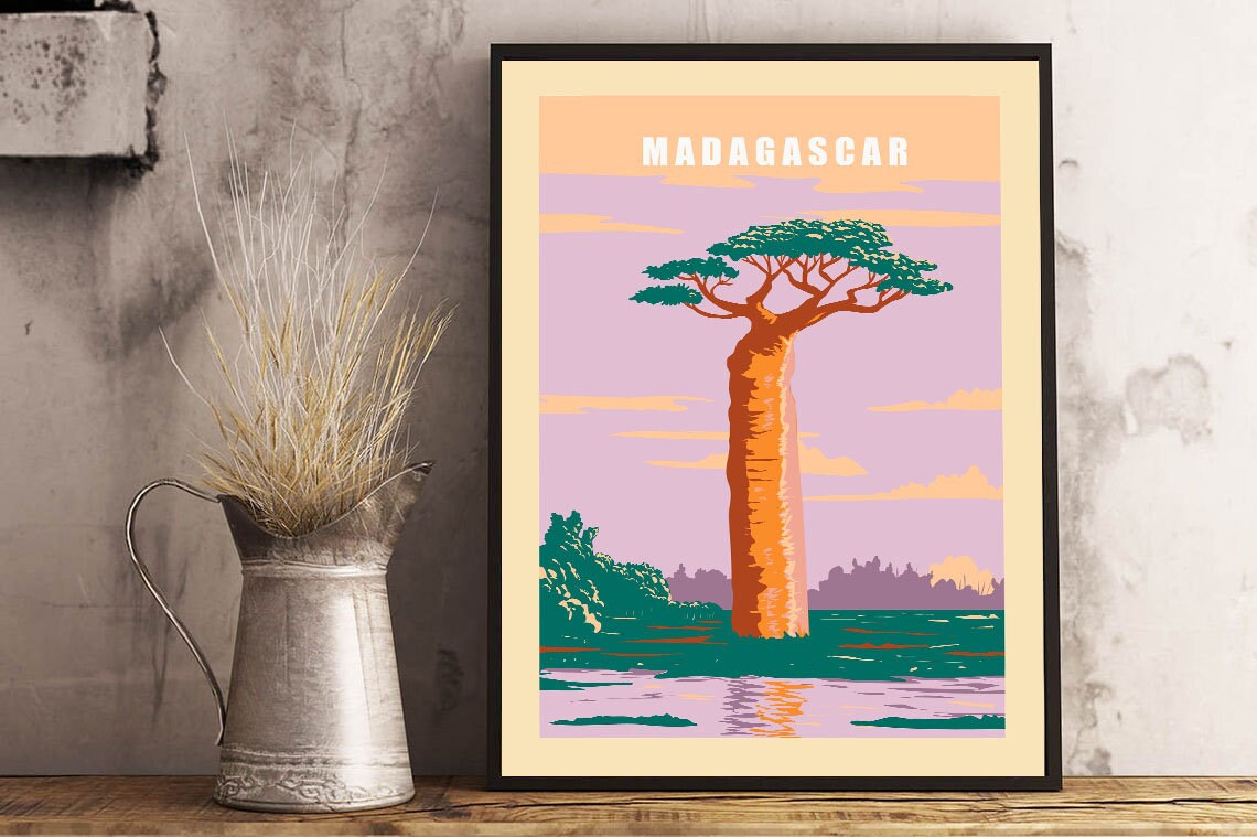 Madagascar Print Madagascar Poster Madagascar Trees Baobab - Etsy