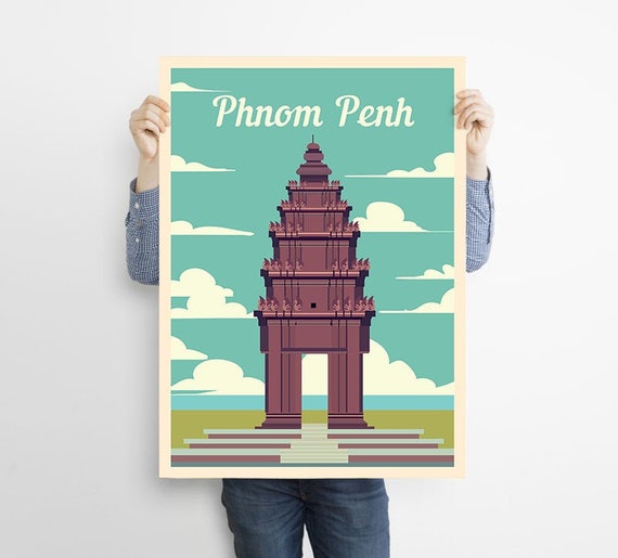 Phnom Penh Travel Poster Cambodia Print - Etsy