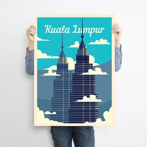Kuala Lumpur , Malaysia , Travel Gift Print Poster , Kuala Lumpur Art ...