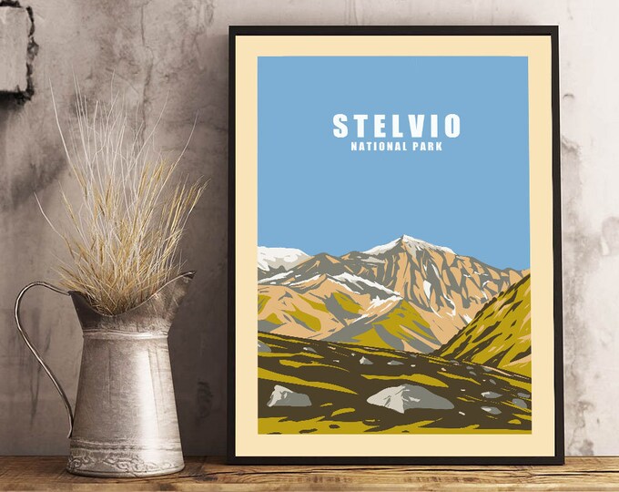 Stelvio National Park Poster , Passo Dello Stelvio Print , Stelvio ...
