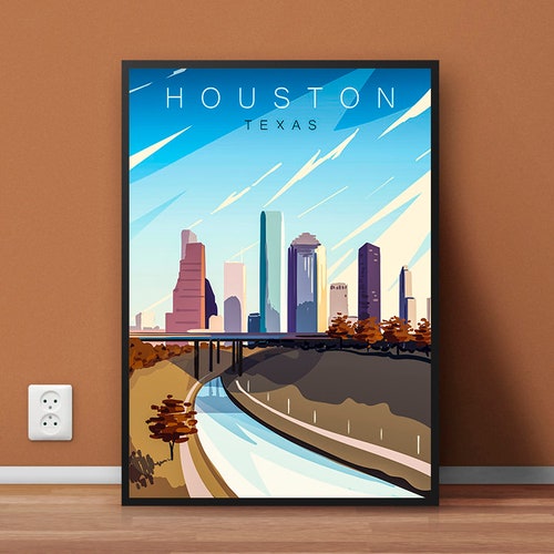 Houston Poster Texas Print Art Discovery Green Park Item T1208 - Etsy
