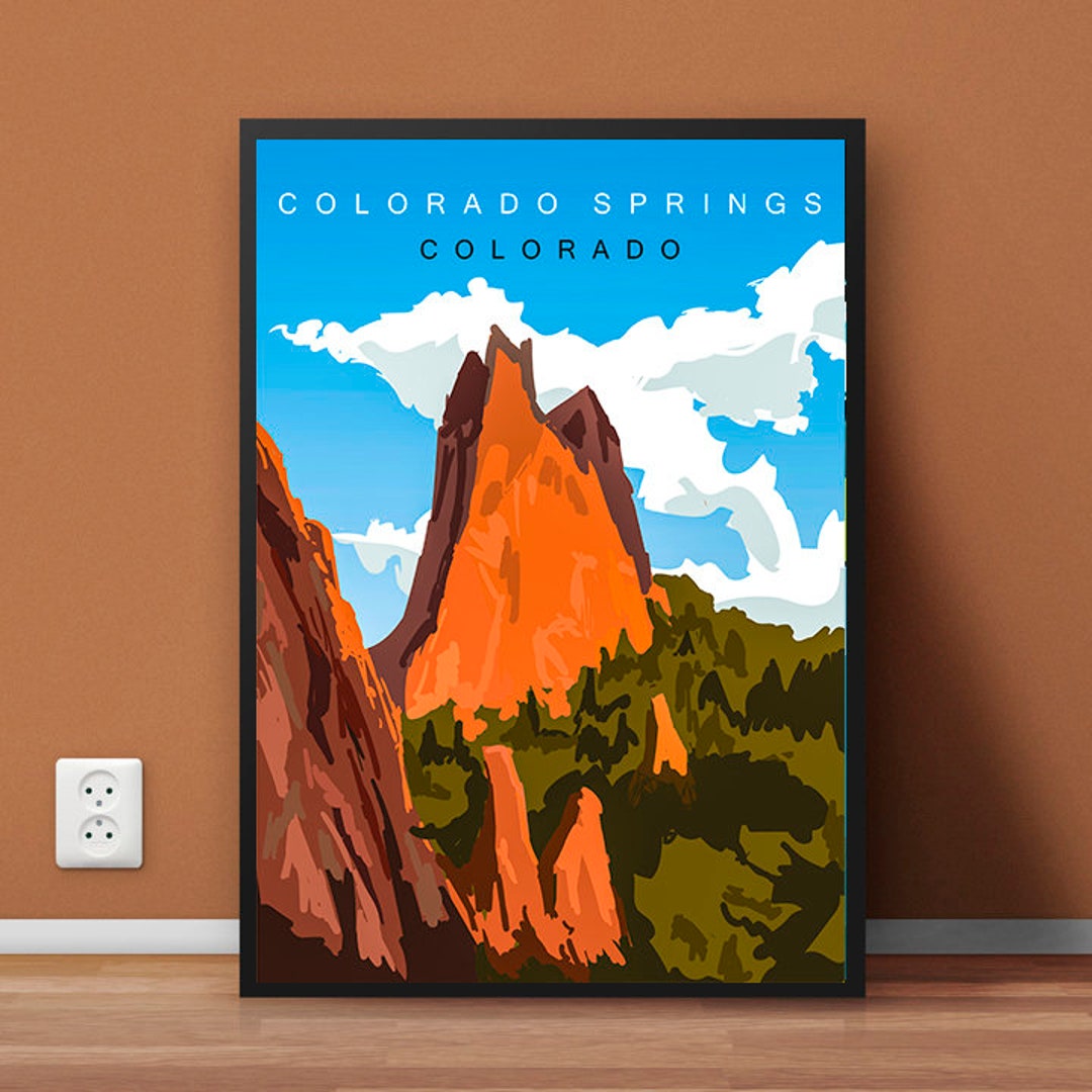 Colorado Springs Travel Poster , Colorado Print - Etsy