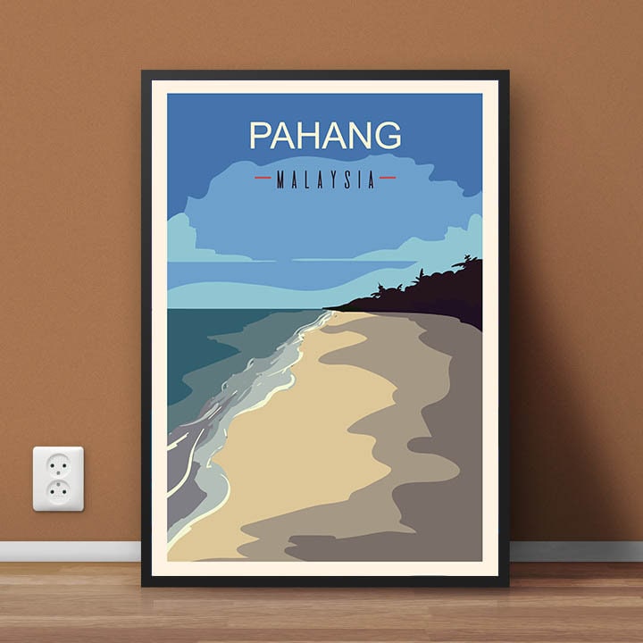 Pahang Malaysia Minimalist Artwork Vintage Travel Print - Etsy