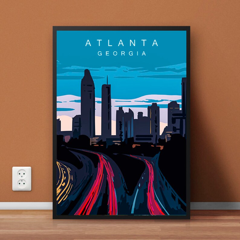 Atlanta Travel Poster Georgia Print - Etsy