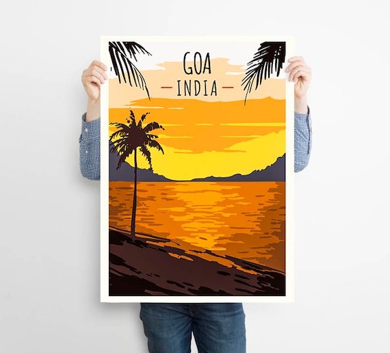 Goa Beach Travel Poster India Print | Etsy