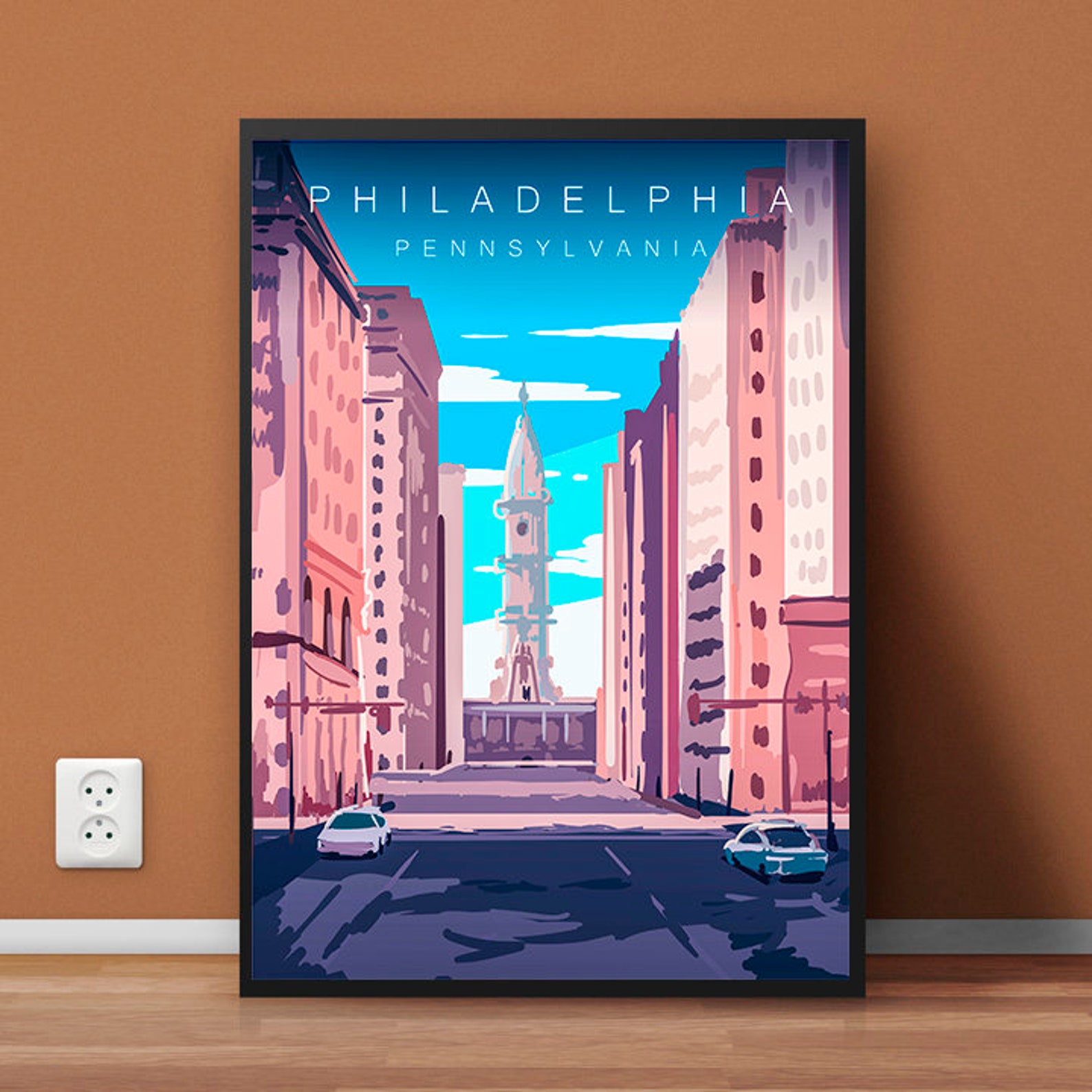 Philadelphia Travel Poster , Philadelphia Print - Etsy