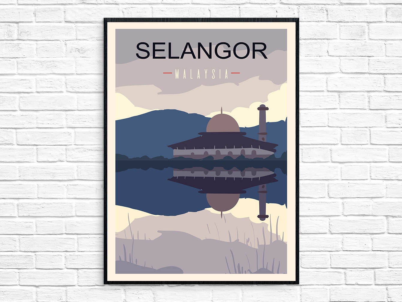 Selangor Malaysia Minimalist Artwork Vintage Travel Print - Etsy
