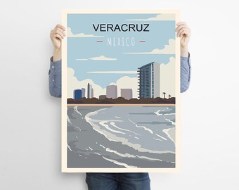 Vintage Mexico Veracruz Travel Poster Print - Etsy