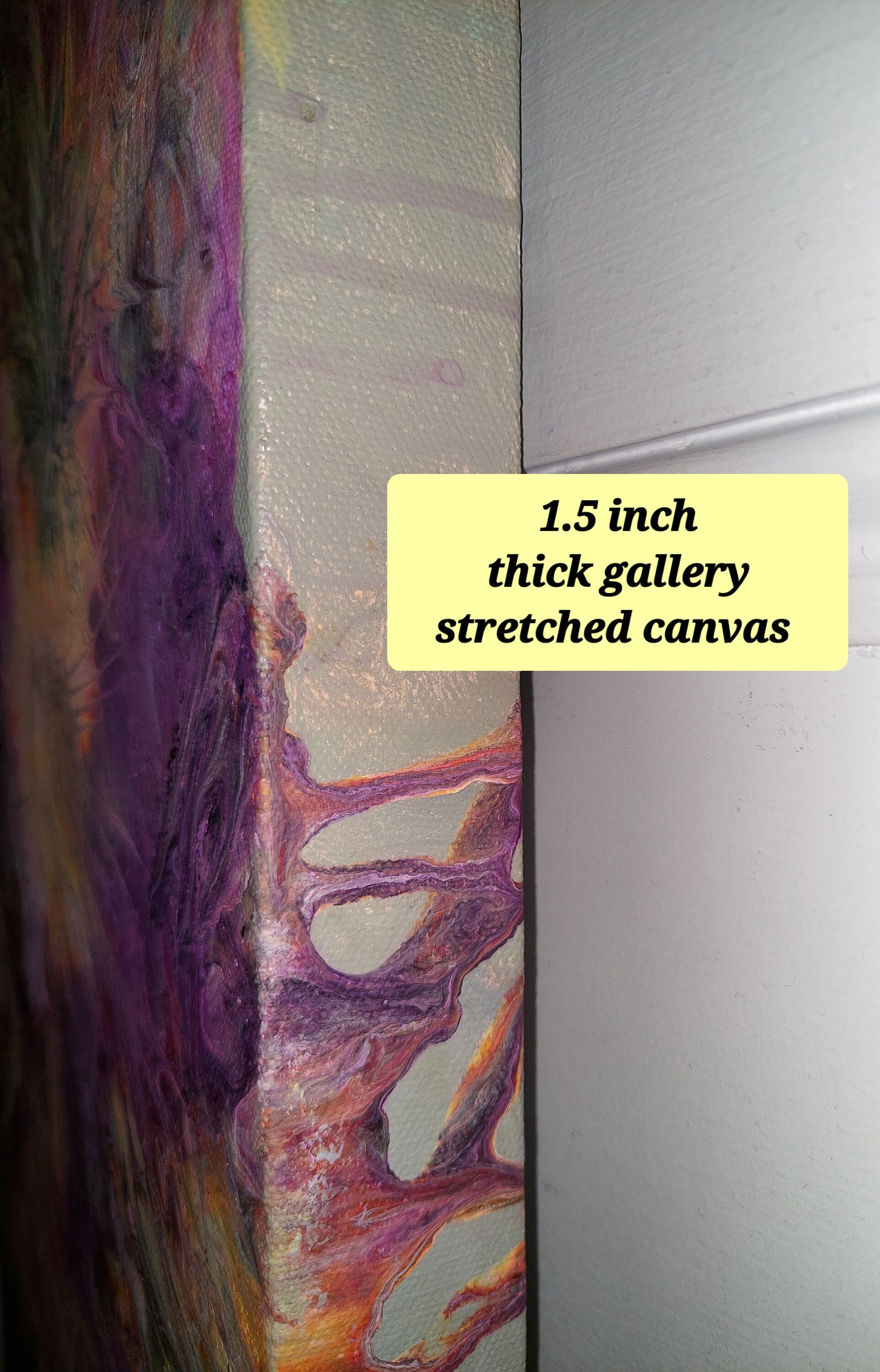 FLUID ART Painting Floral Wall Décor Contemporary Original Artwork for ...