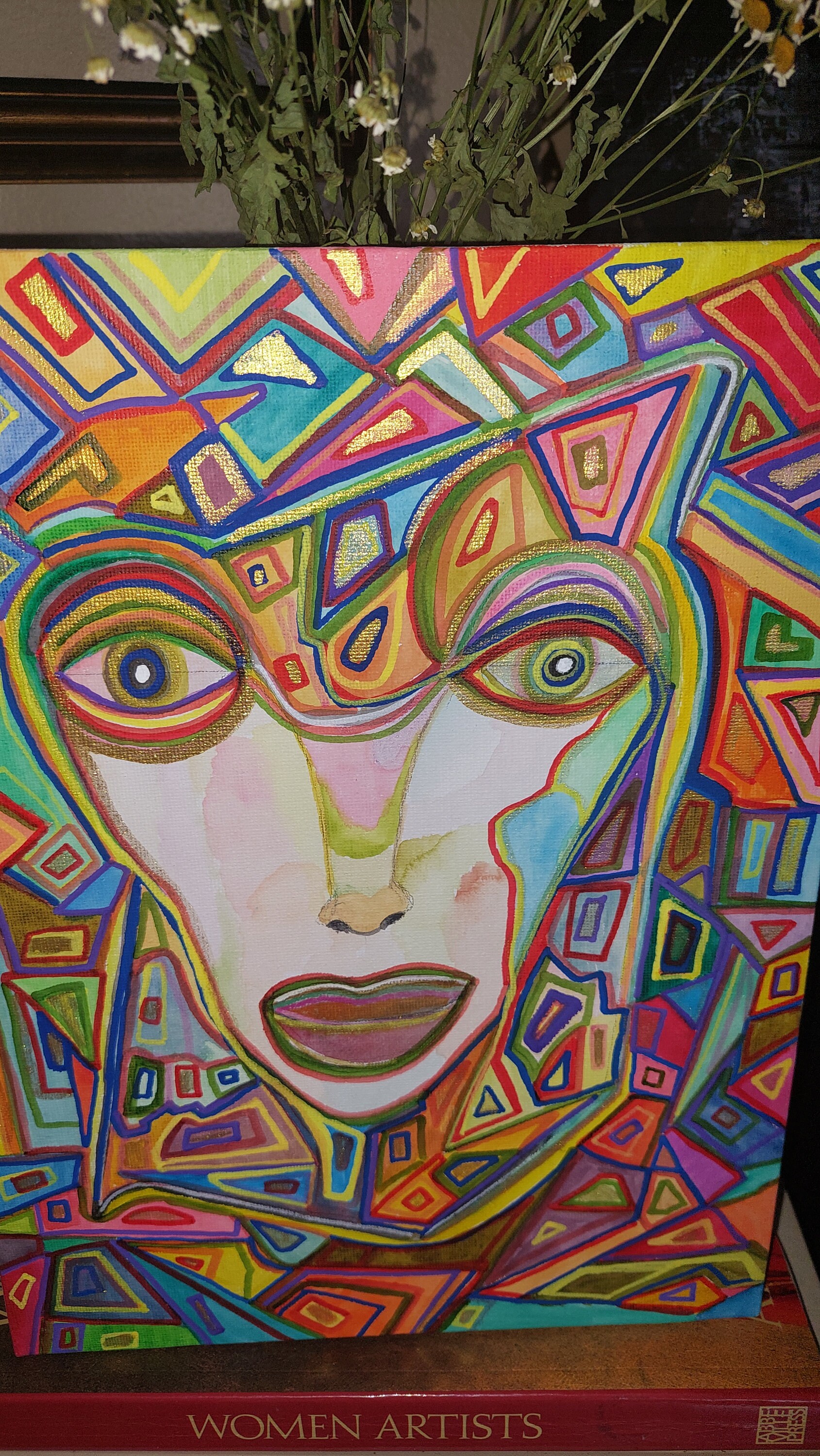 Geometric Wall Décor Abstract Painting Figurative Face Wall Hanging ...