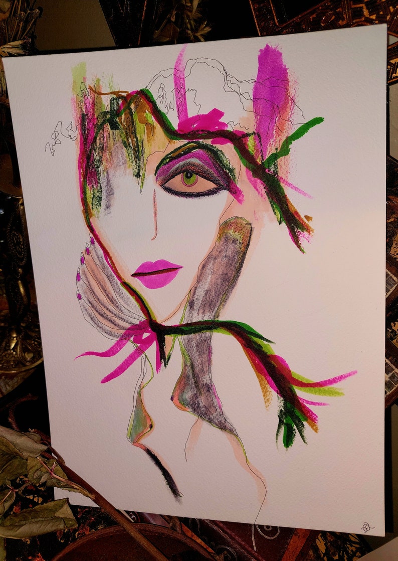 Figurative Nude Portrait Avant-garde ORIGINAL Sketch Woman PROVOCATIVE ...