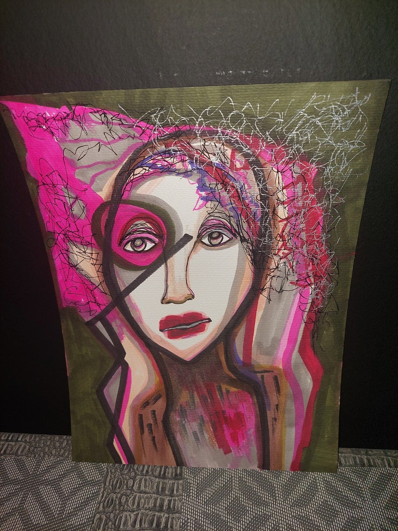 Figurative Portrait Original ART Abstract Statement LOVESICK Anti ...