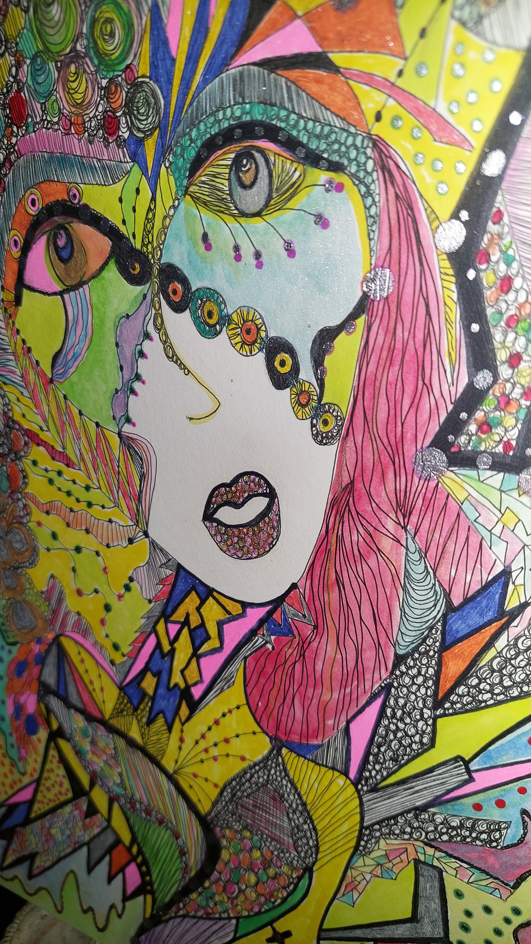 Original Hand Drawn POP ART Sketch Colorful Wild Wall Décor Statement ...