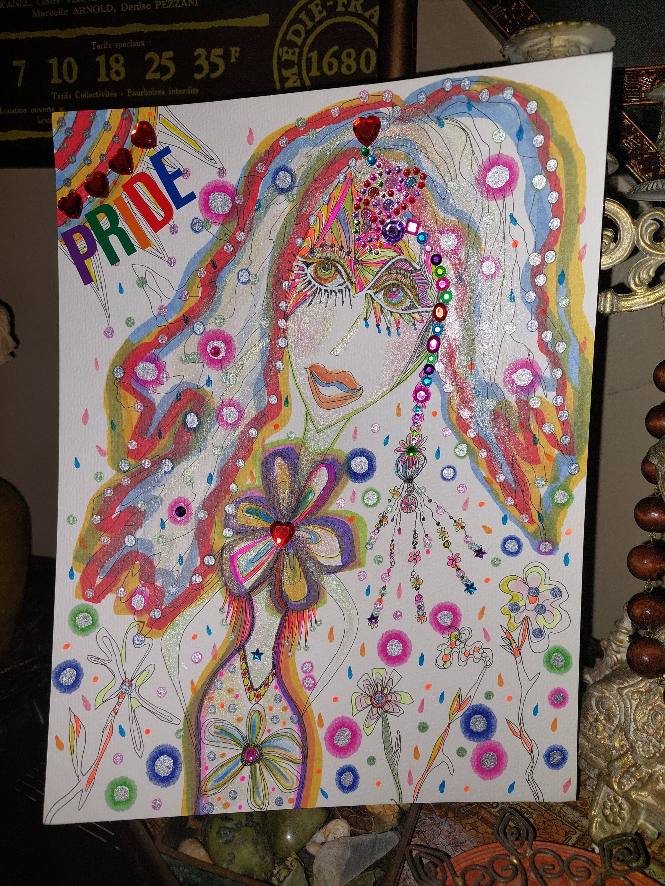 PRIDE Month Artwork/lgbtq Wall Décor/colorful Sparkly Original Mixed ...