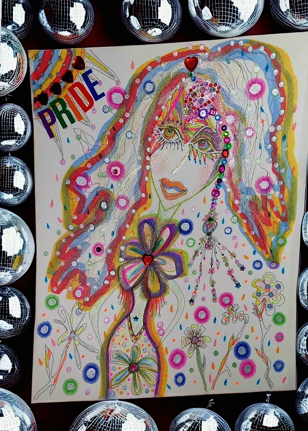 PRIDE Month Artwork/lgbtq Wall Décor/colorful Sparkly Original Mixed ...