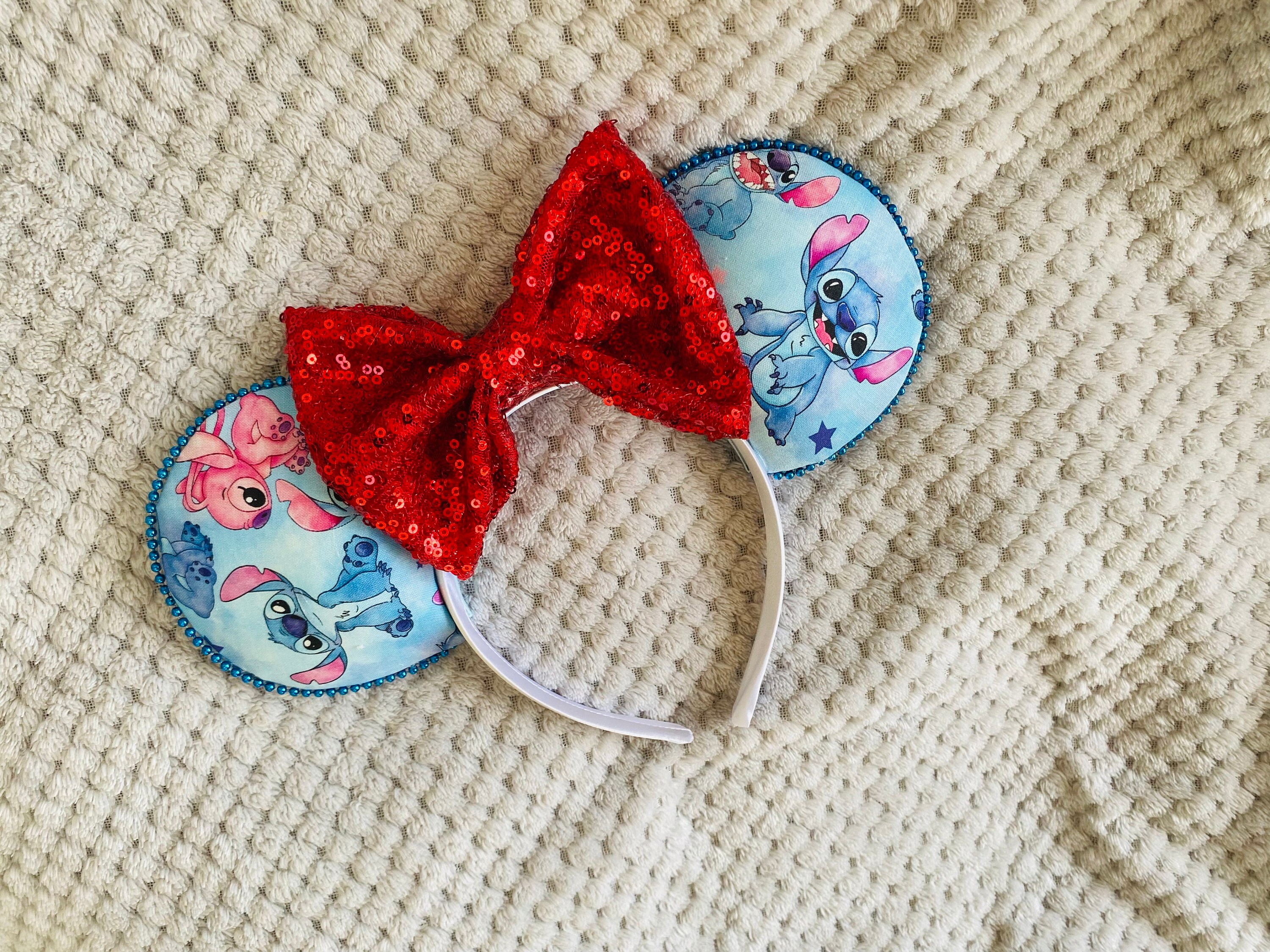 Stitch Disney Ears choice of Bow Colour - Etsy