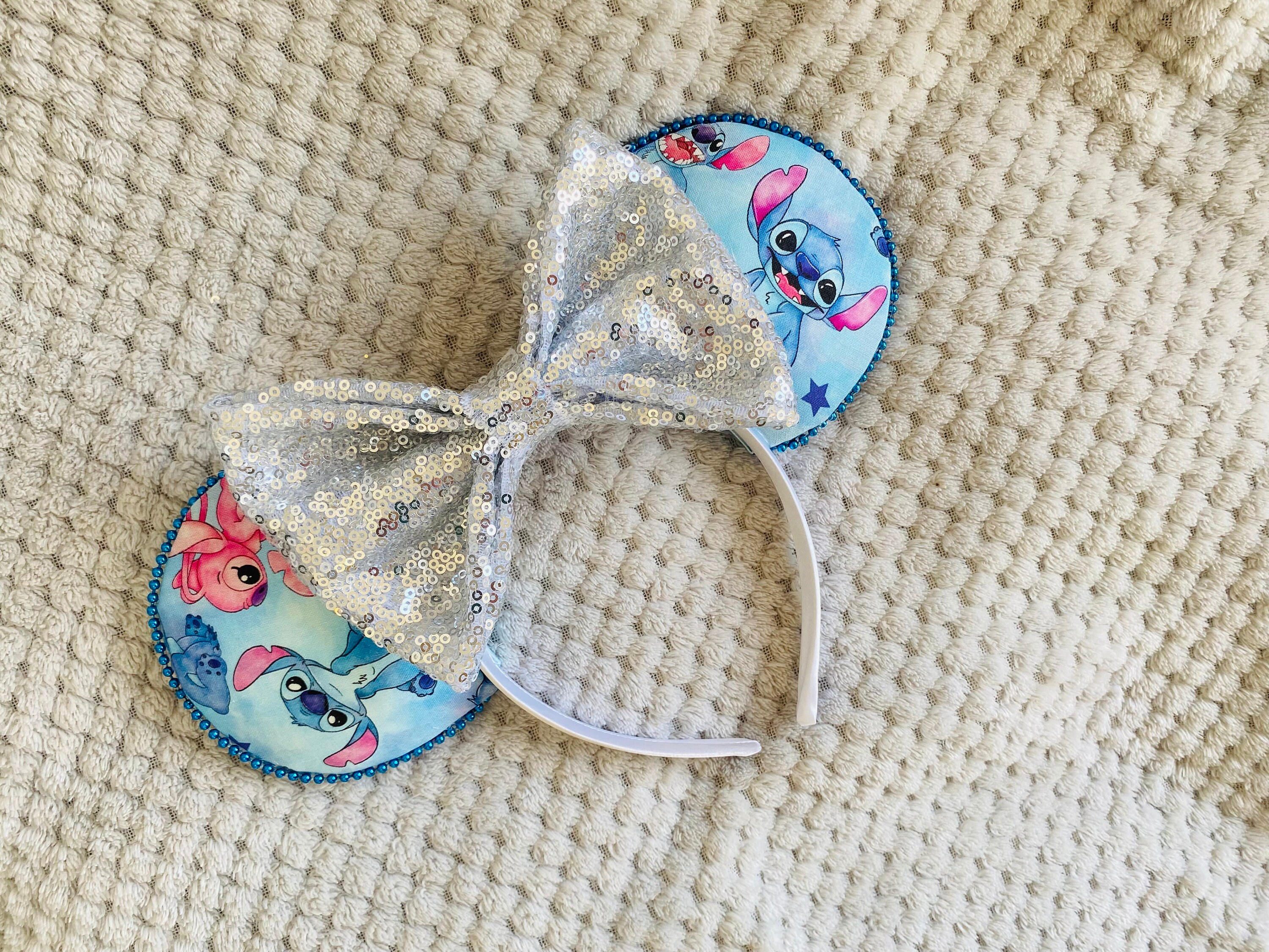 Stitch Disney Ears choice of Bow Colour - Etsy