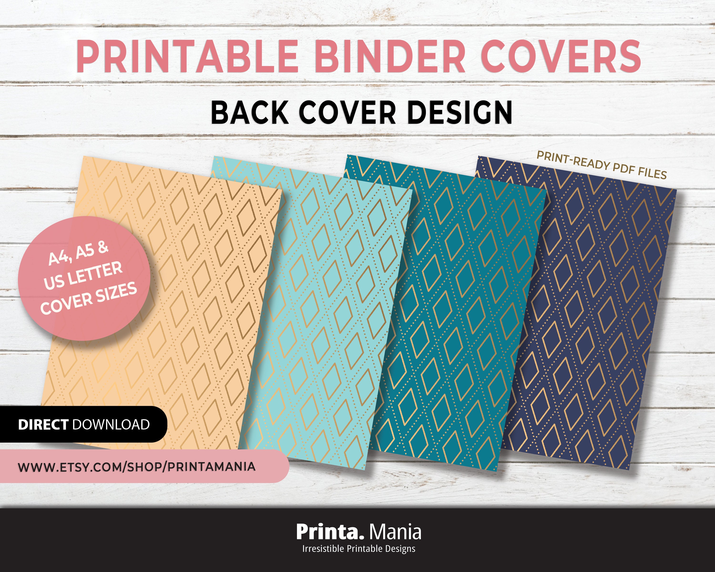 Personalized Binder Covers & Spines Printable | Editable Covers+spines ...