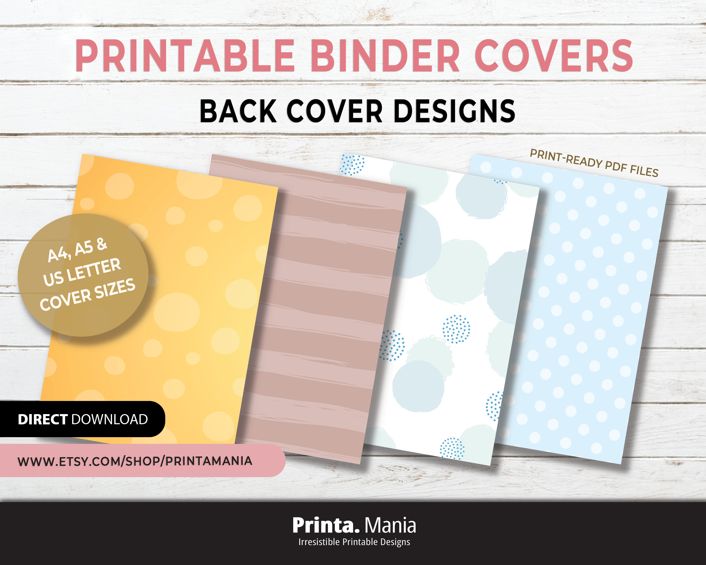 Personalized Printable Binder Covers & Spines | Editable Covers ...