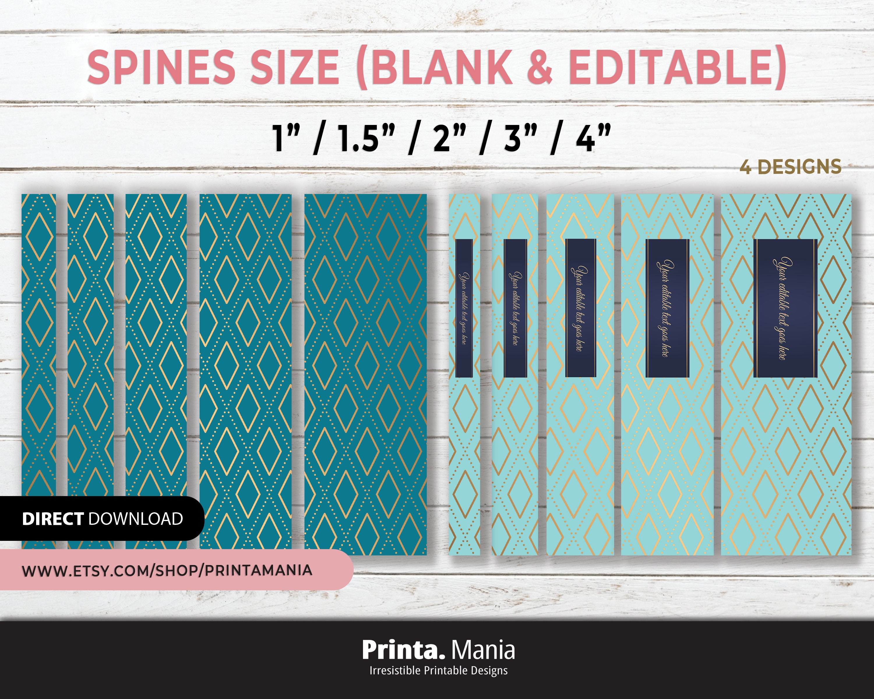 Personalized Binder Covers & Spines Printable | Editable Covers+spines ...