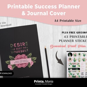 A4 Printable Planner Cover Binder Cover Spines Planner - Etsy