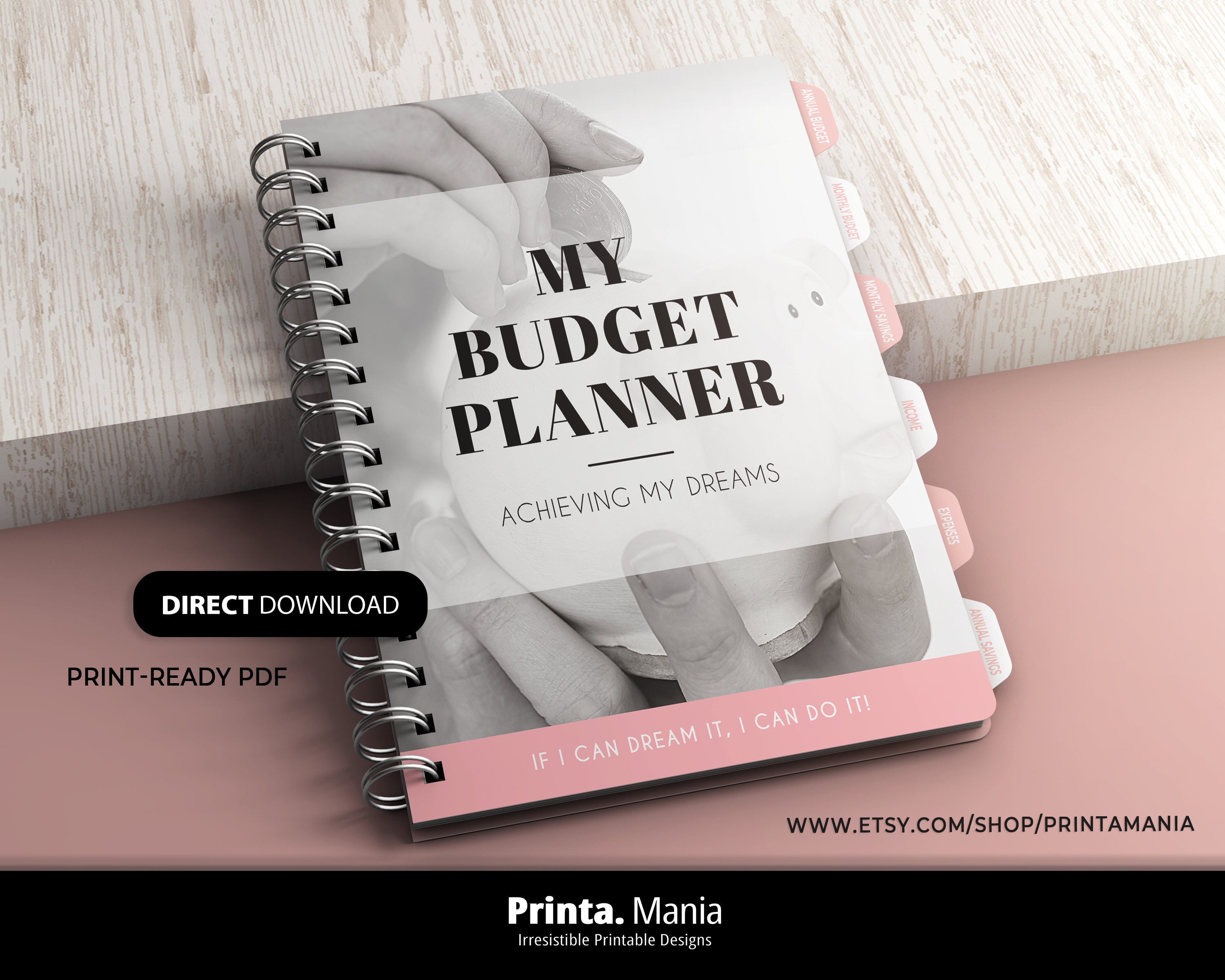 Budget Binder Printable Cover Budget Planner Cover 3 Sizes, 5 Editable ...