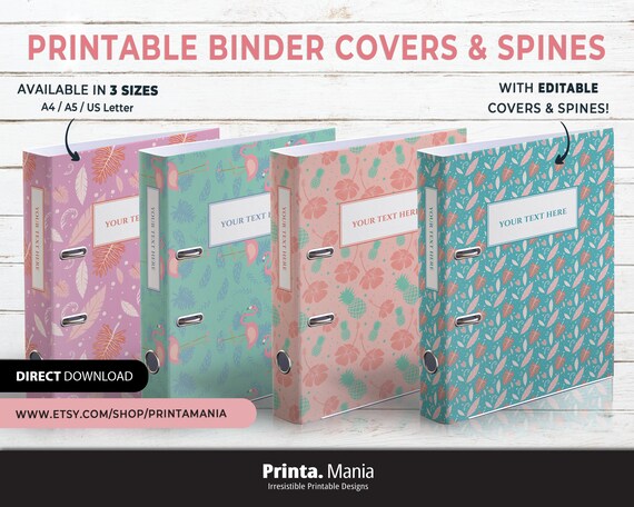 Printable School Binder Covers Set Editable Covers Spines - Etsy
