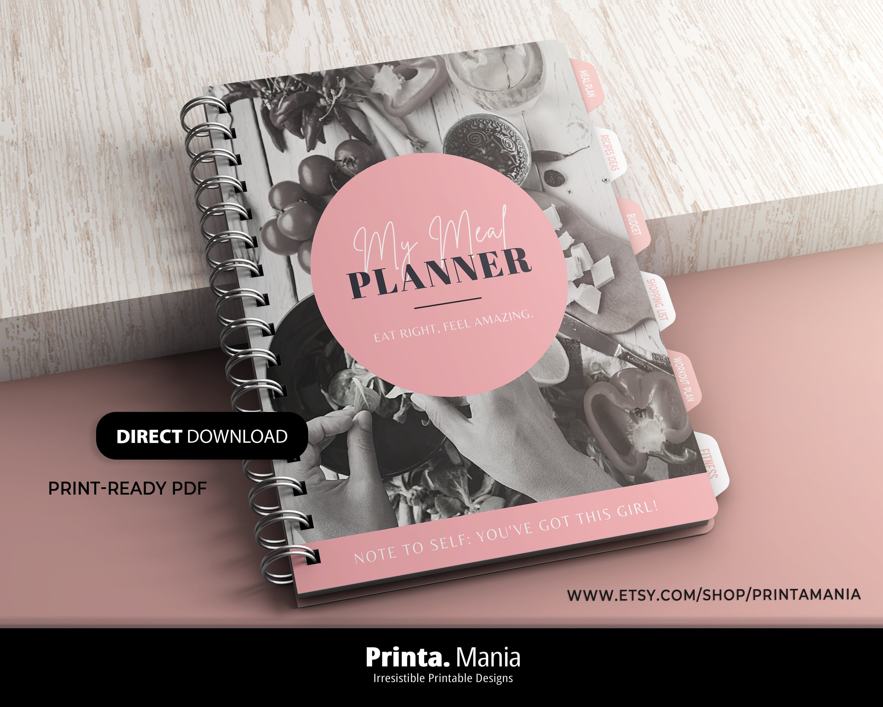 Meal Binder Printable Cover Meal Planner Cover 3 Sizes 5 | Etsy UK