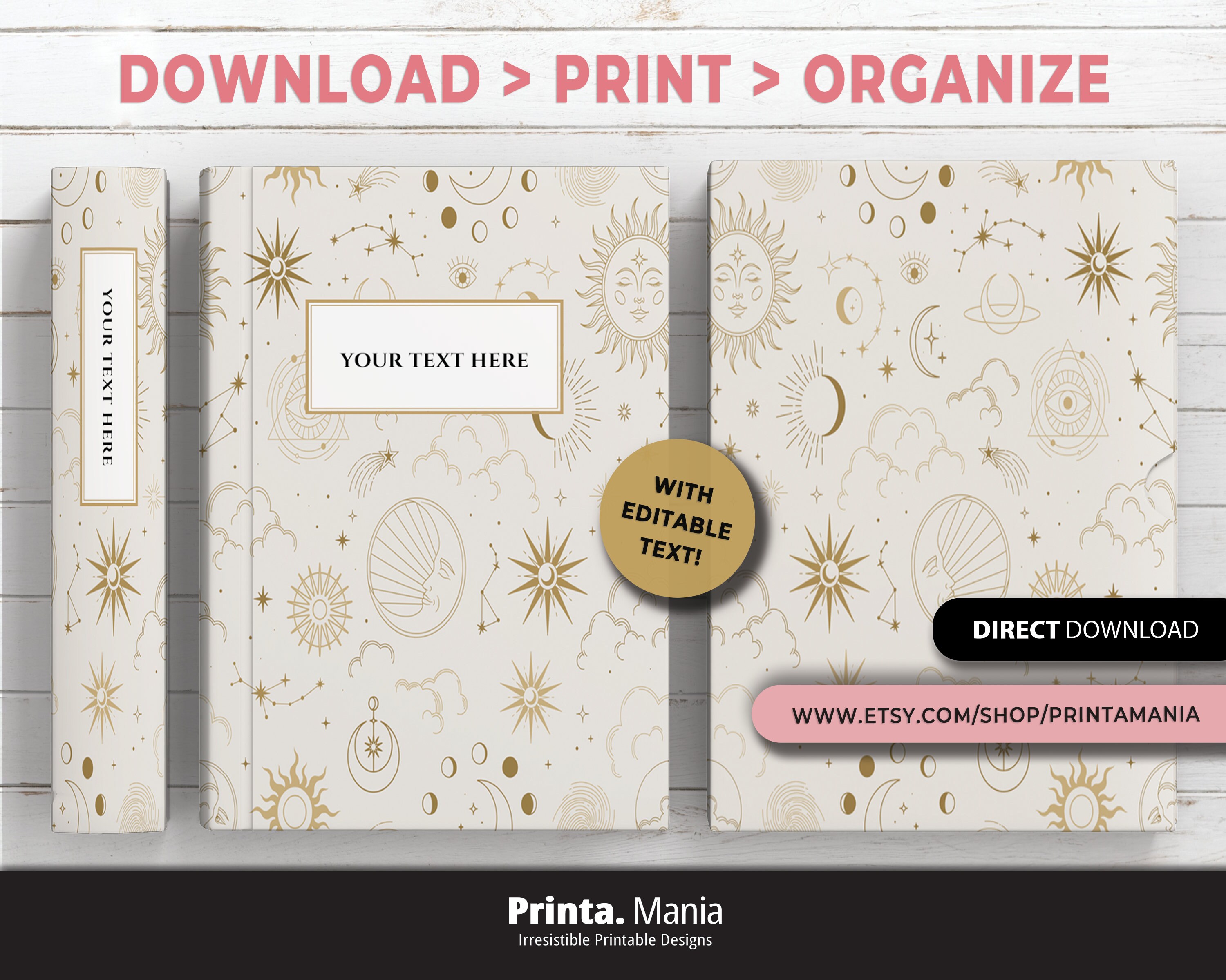 Personalized Printable Binder Covers & Spines Editable Covers Spines 4 ...