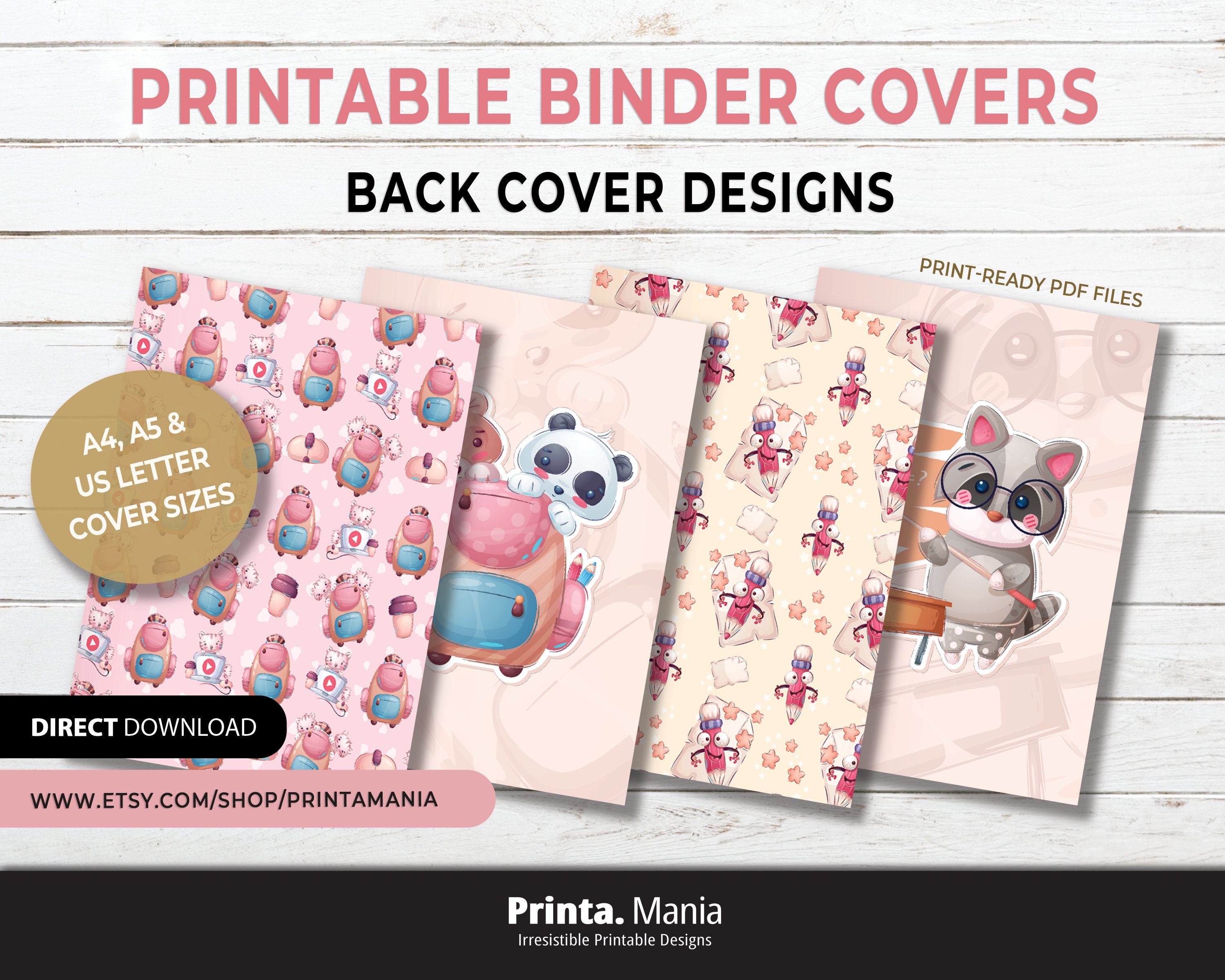 Personalized Printable Binder Covers & Spines | Editable Covers ...