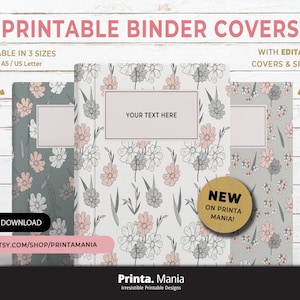 Personalized Binder Covers & Spines Printable | Editable Covers ...