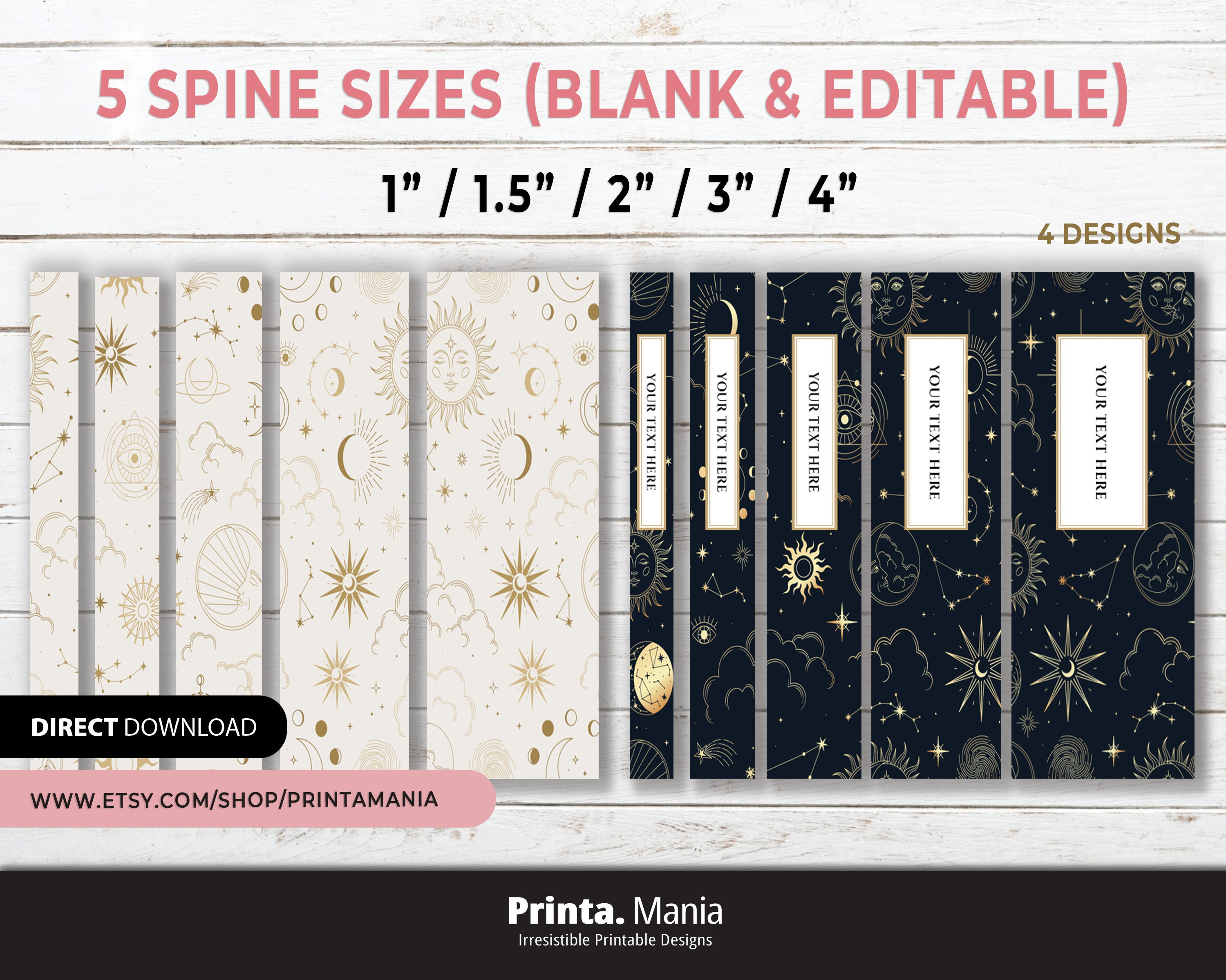 Personalized Printable Binder Covers & Spines Editable Covers Spines 4 ...