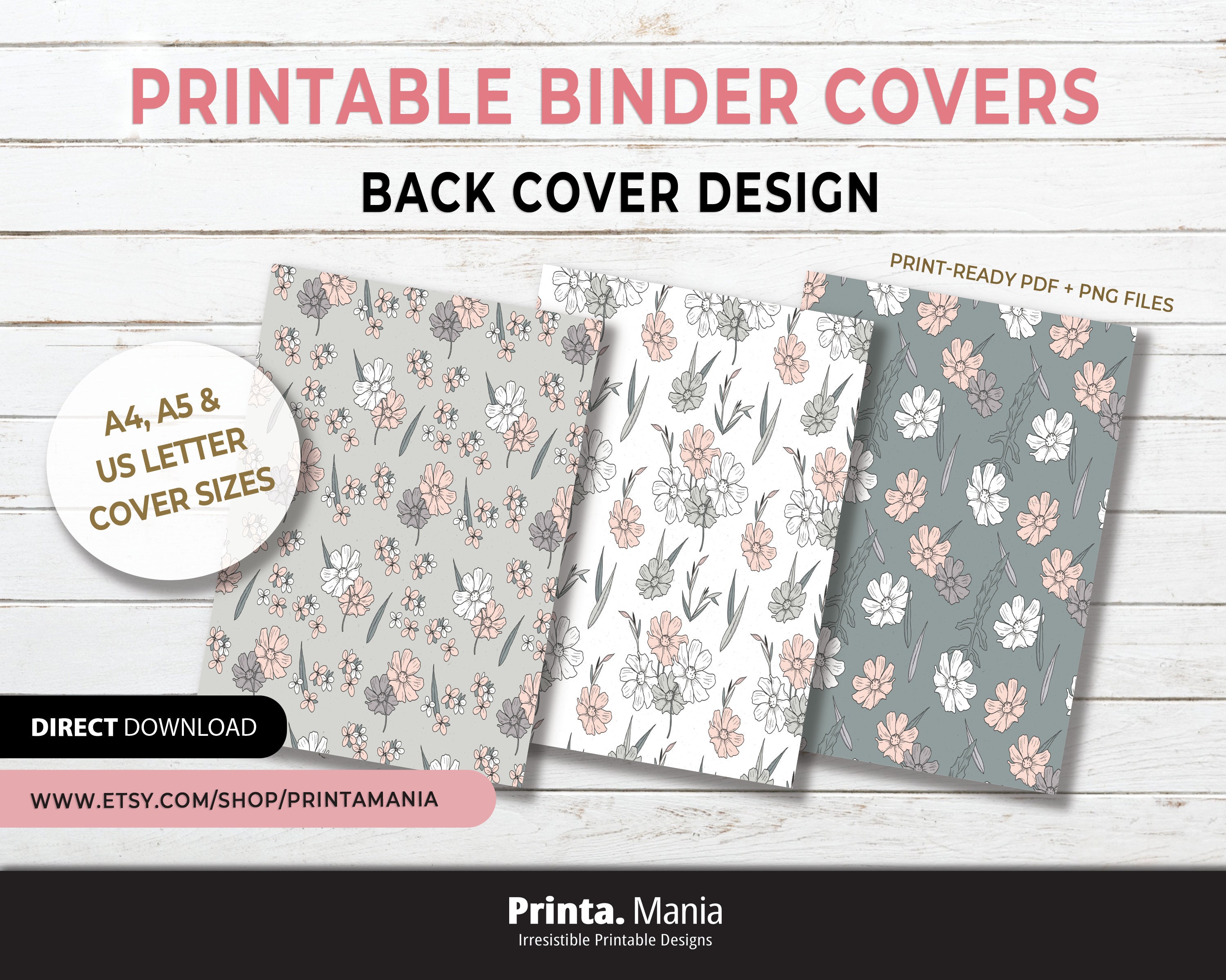 Personalized Binder Covers & Spines Printable | Editable Covers ...