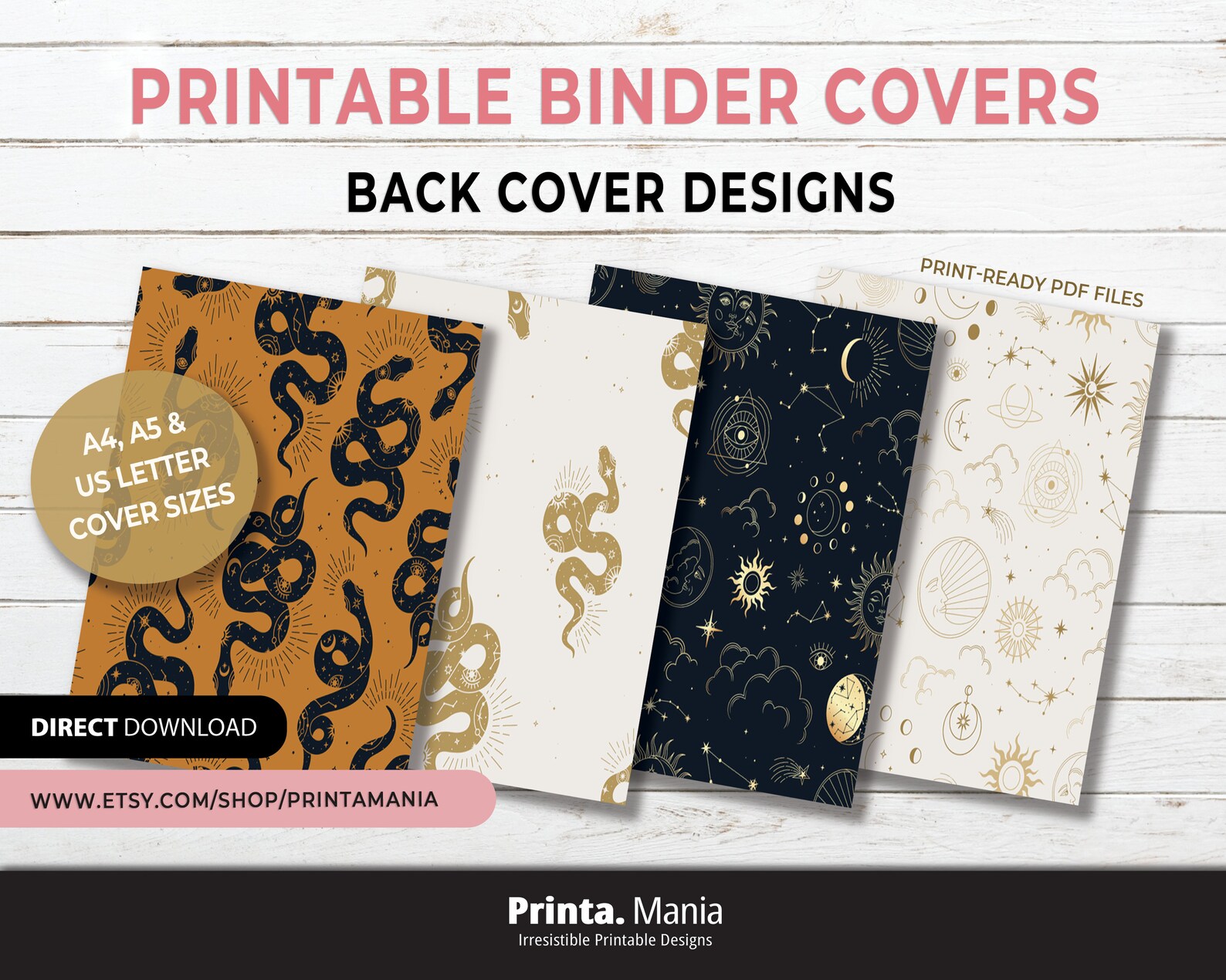 Personalized Printable Binder Covers & Spines Editable Covers Spines 4 ...