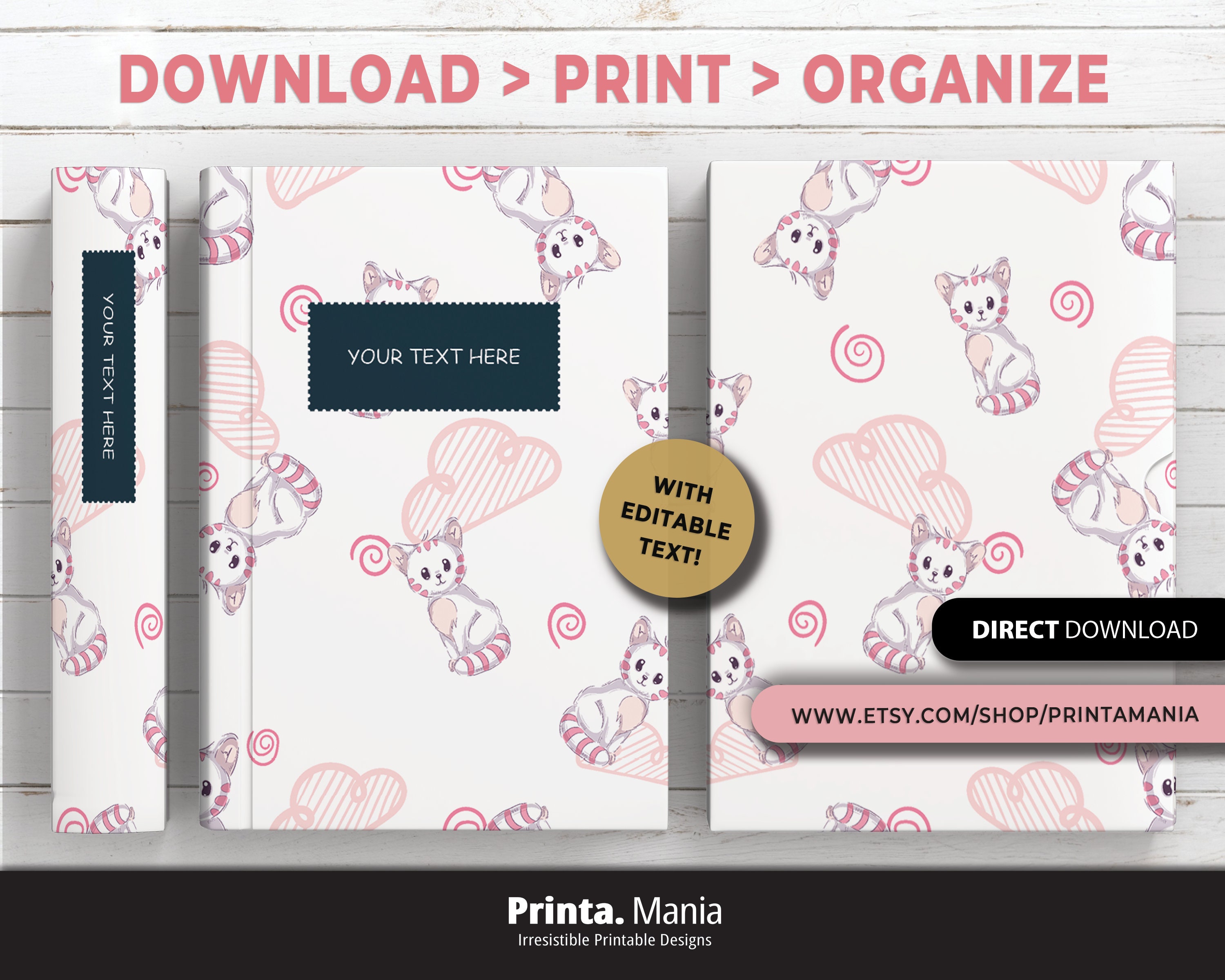 Personalized Printable Binder Covers & Spines | Editable Covers ...