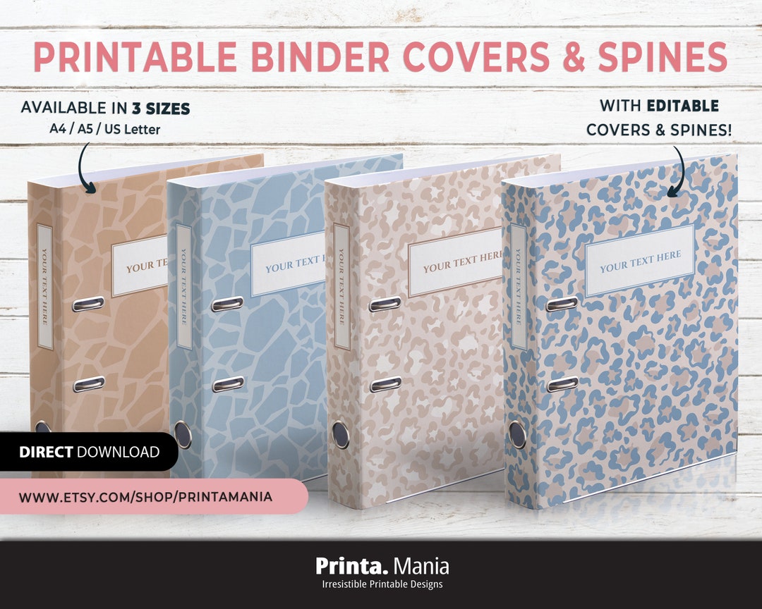 Printable School Binder Covers Set | Editable Covers + Spines | 4 ...