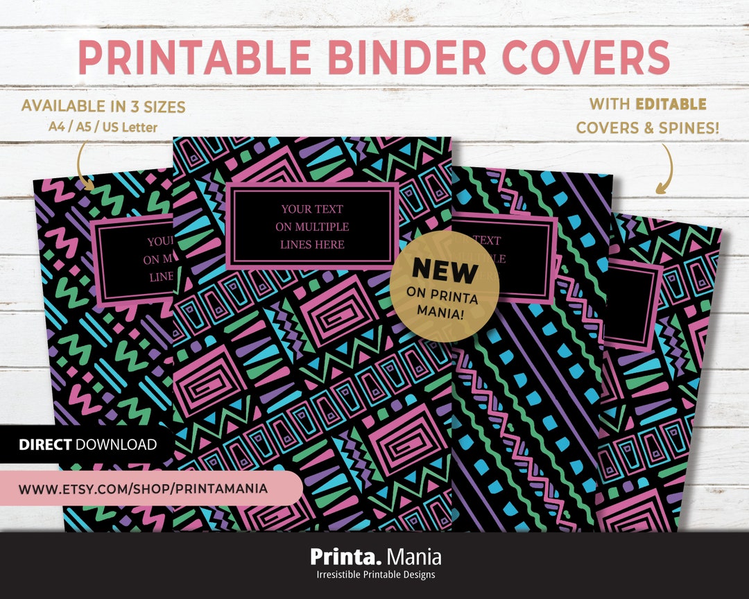 Personalized Binder Covers & Spines Printable | Editable Covers ...