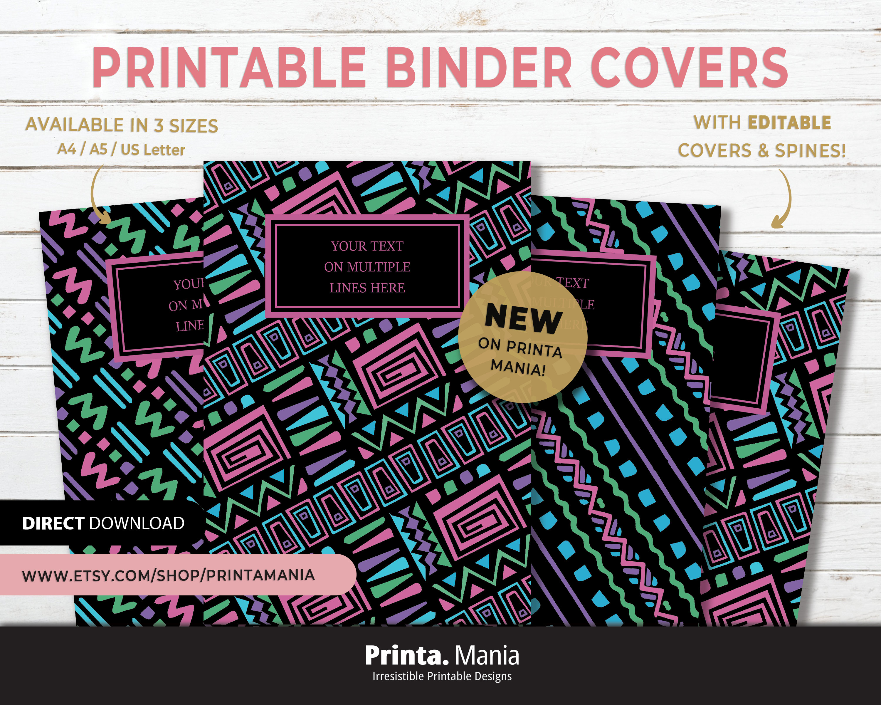 Personalized Binder Covers & Spines Printable | Editable Covers ...