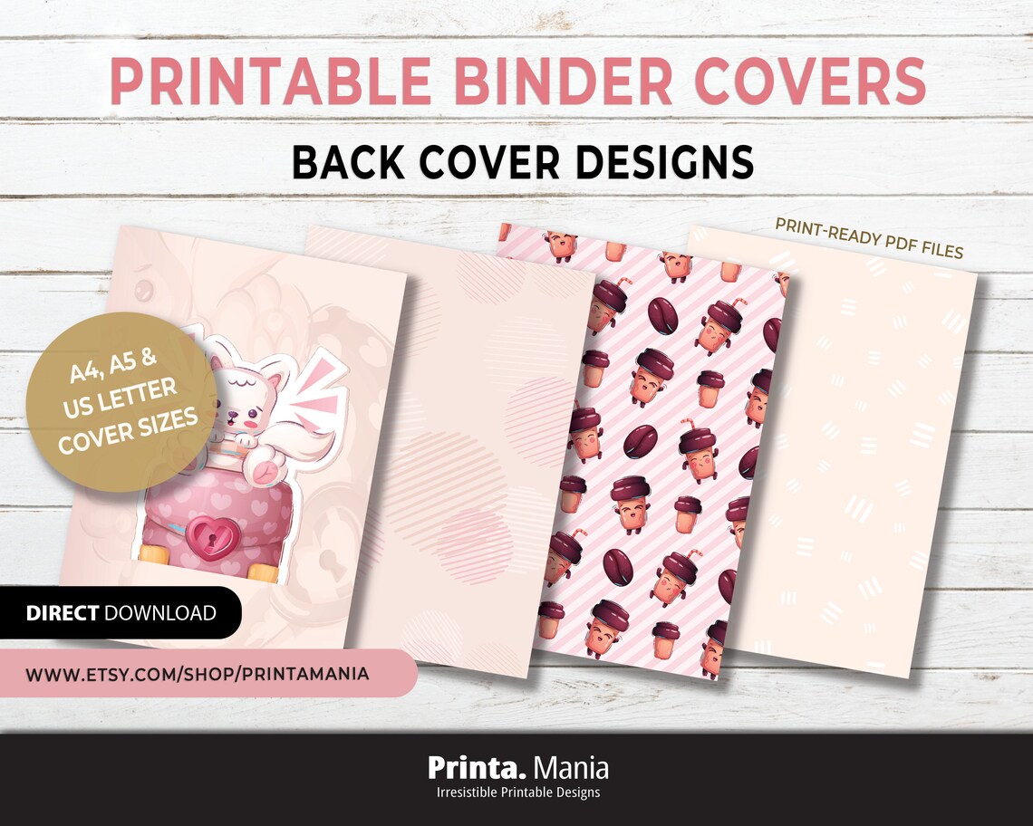 Personalized Printable Binder Covers & Spines | Editable Covers ...