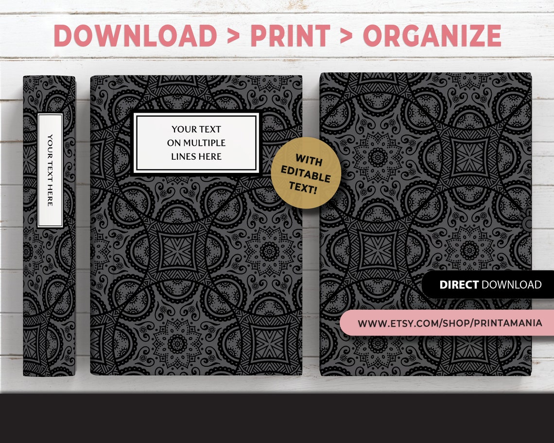 Personalized Binder Covers & Spines Printable | Editable Covers+spines ...