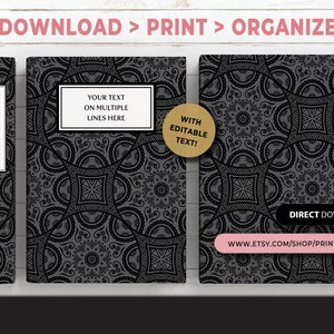 Personalized Binder Covers & Spines Printable | Editable Covers+spines ...