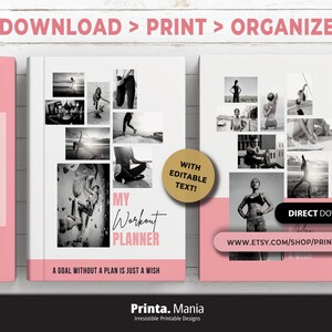 Workout Binder Printable Cover | Workout Planner Cover | 3 Sizes, 5 ...