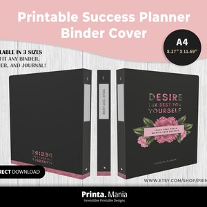 A4 Printable Planner Cover Binder Cover Spines Planner - Etsy