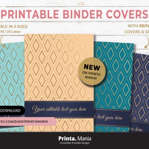 Personalized Binder Covers & Spines Printable | Editable Covers+spines ...