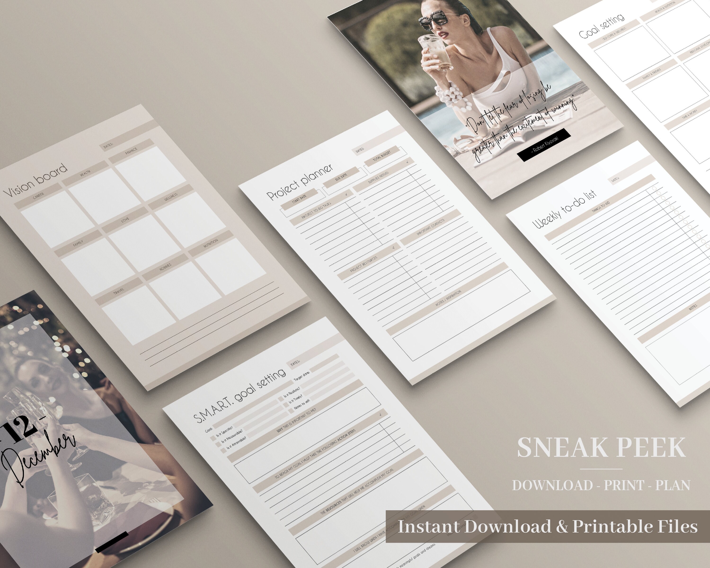 Success Planner Printable Bundle: 60+ Inserts, Goal Breakdown (digital ...