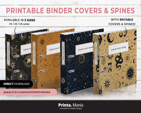 Personalized Printable Binder Covers & Spines Editable - Etsy
